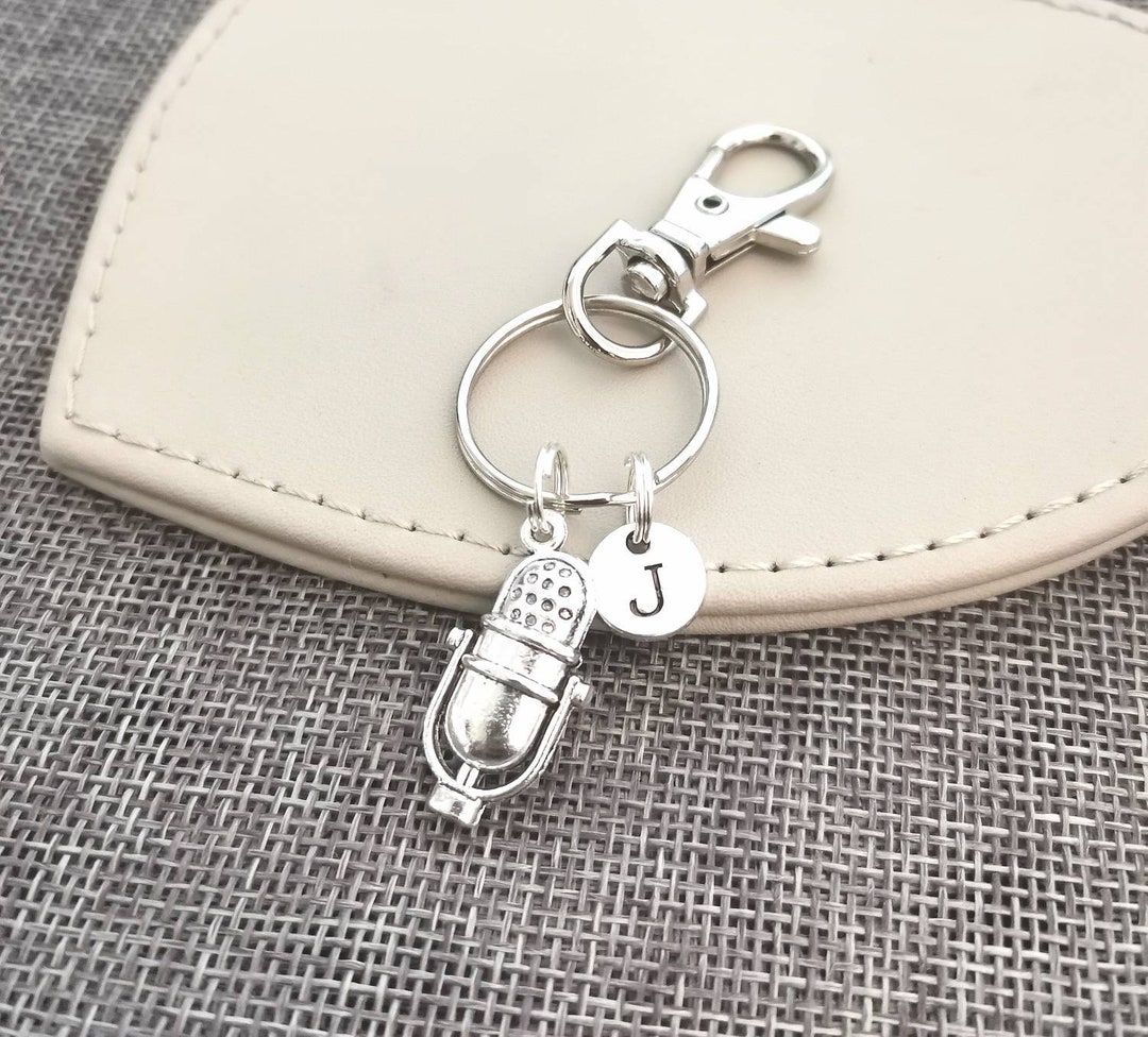 Microphone Keychain, Microphone Keyring, Mic Gifts, Singer Gift, MC ...