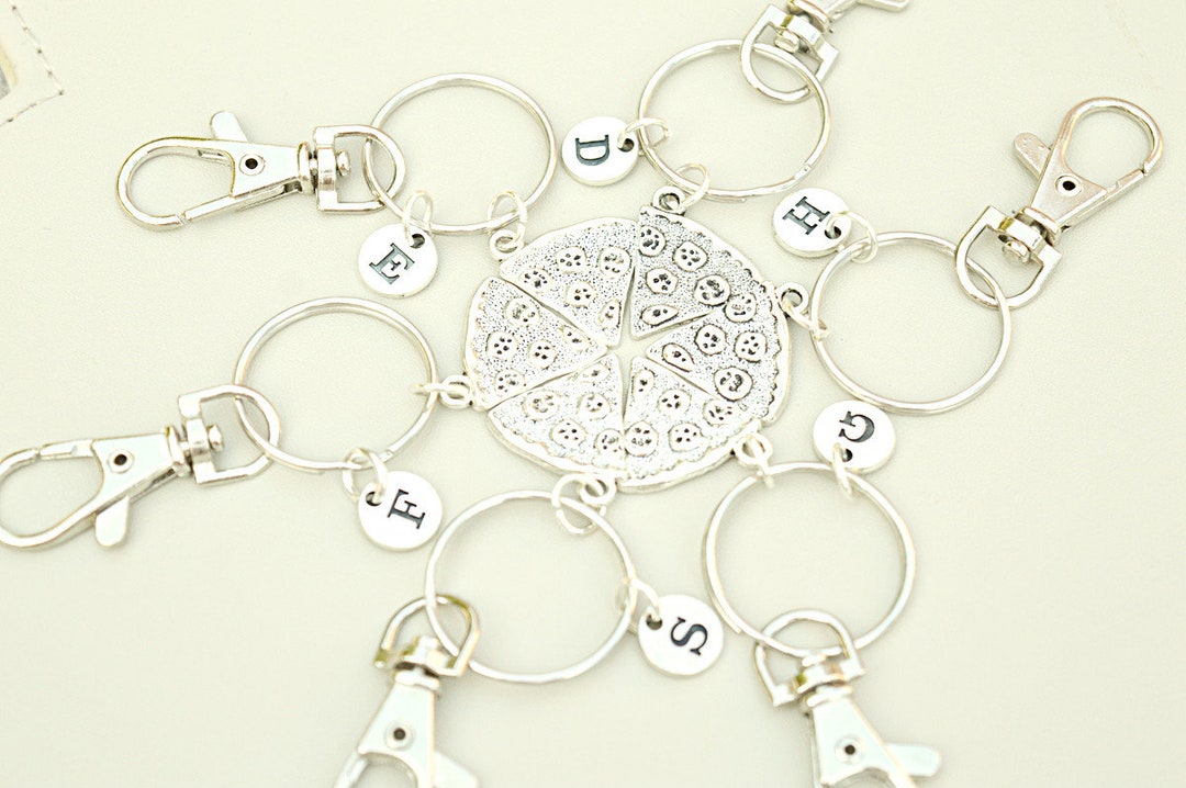 6 Best Friends Keychain, Pizza Keychains, Pizza Keyrings, 6 Bff Key ...