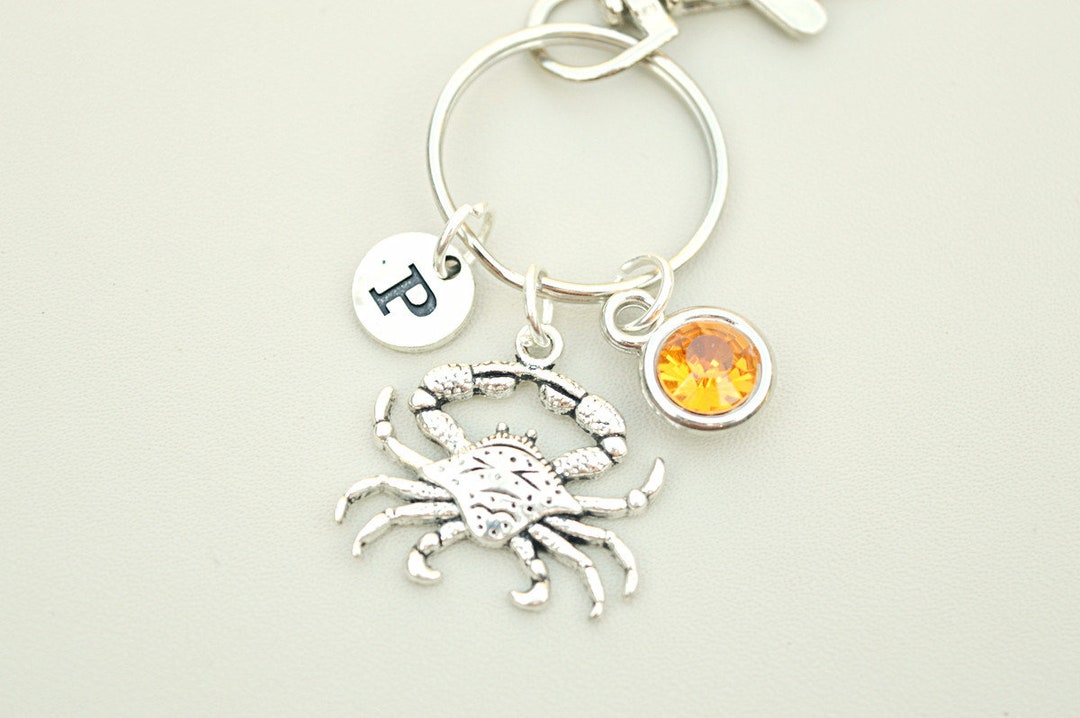 Crab Keychain, Crab Gift, Personalized Crab Gift, Crab Keyring, Seafood ...