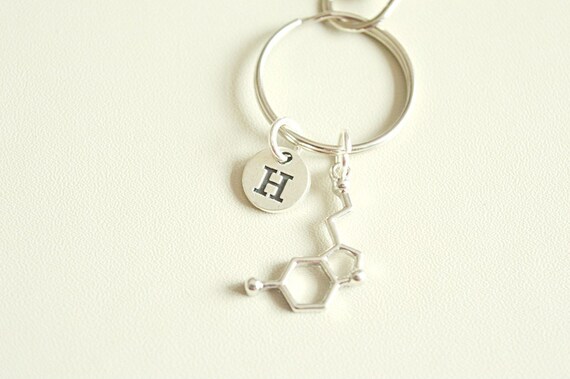 Serotonin Keychain Serotonin Key ring Caffeine gift | Etsy
