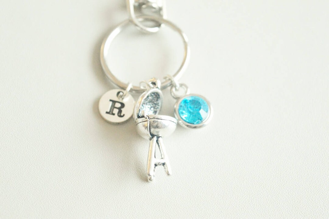 BBQ Grill Keychain, Barbecue Keyring, Foodie Gift, Cook Gift, Chef Gift ...