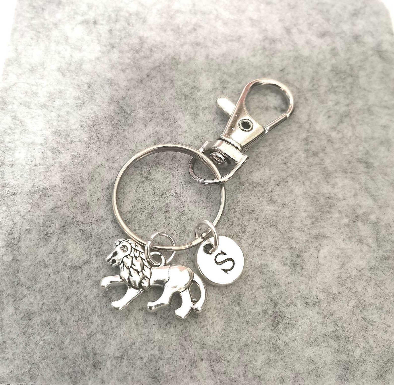 Lion Keyring, Lion Keychain, Lion Gift, Lion Charm Gift, Leo Keyring ...