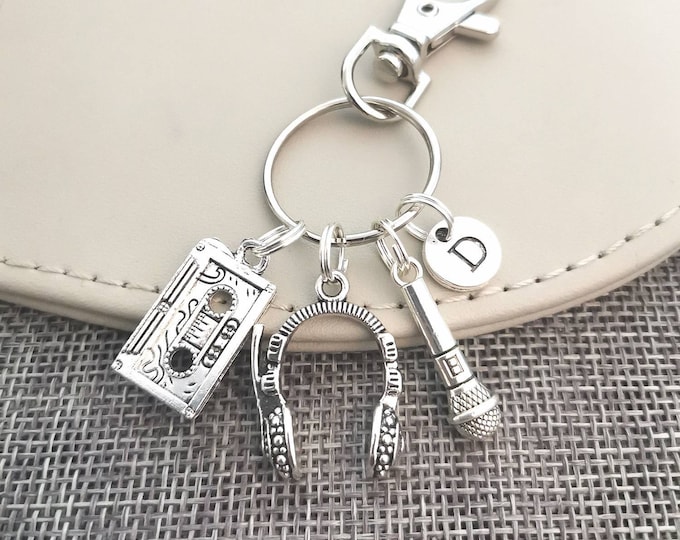 Headphone Keychain, Cassette Keychain, Music Lover Keyring, Music ...