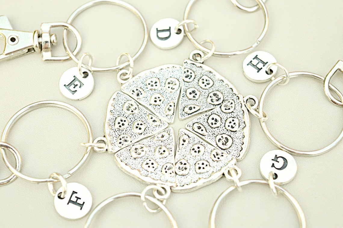 6 Best Friends Keychain, Pizza Keychains, Pizza Keyrings, 6 Bff Key ...