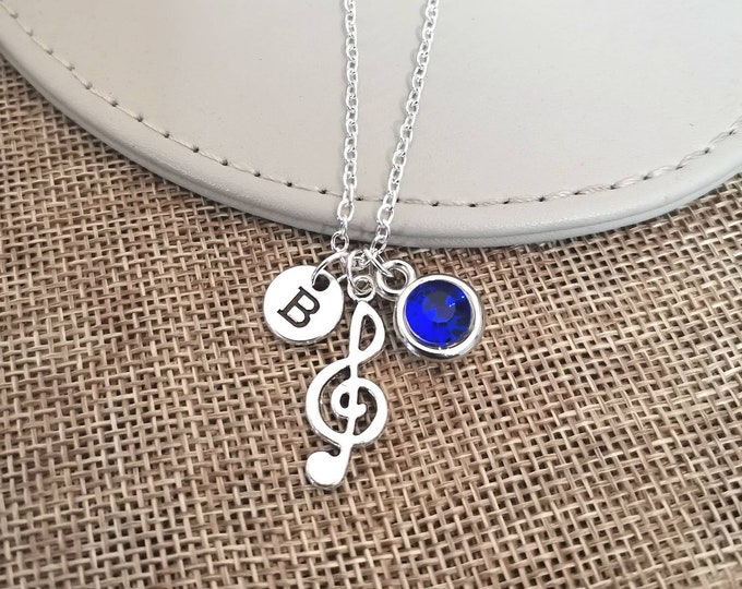 Music Note Necklace, Music Note Jewelry, Musical Gift, Music Jewelry ...