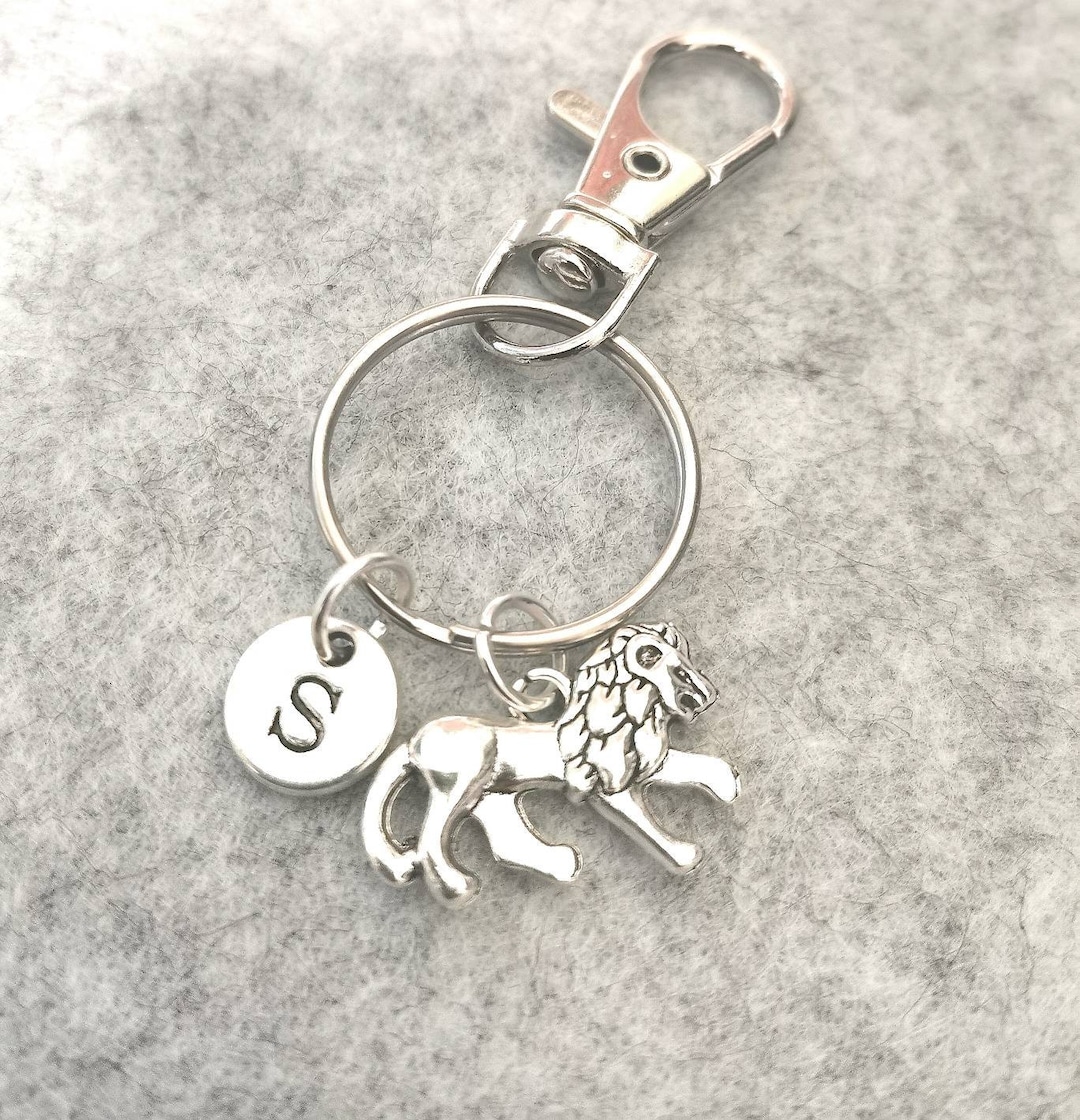 Lion Keyring, Lion Keychain, Lion Gift, Lion Charm Gift, Leo Keyring ...