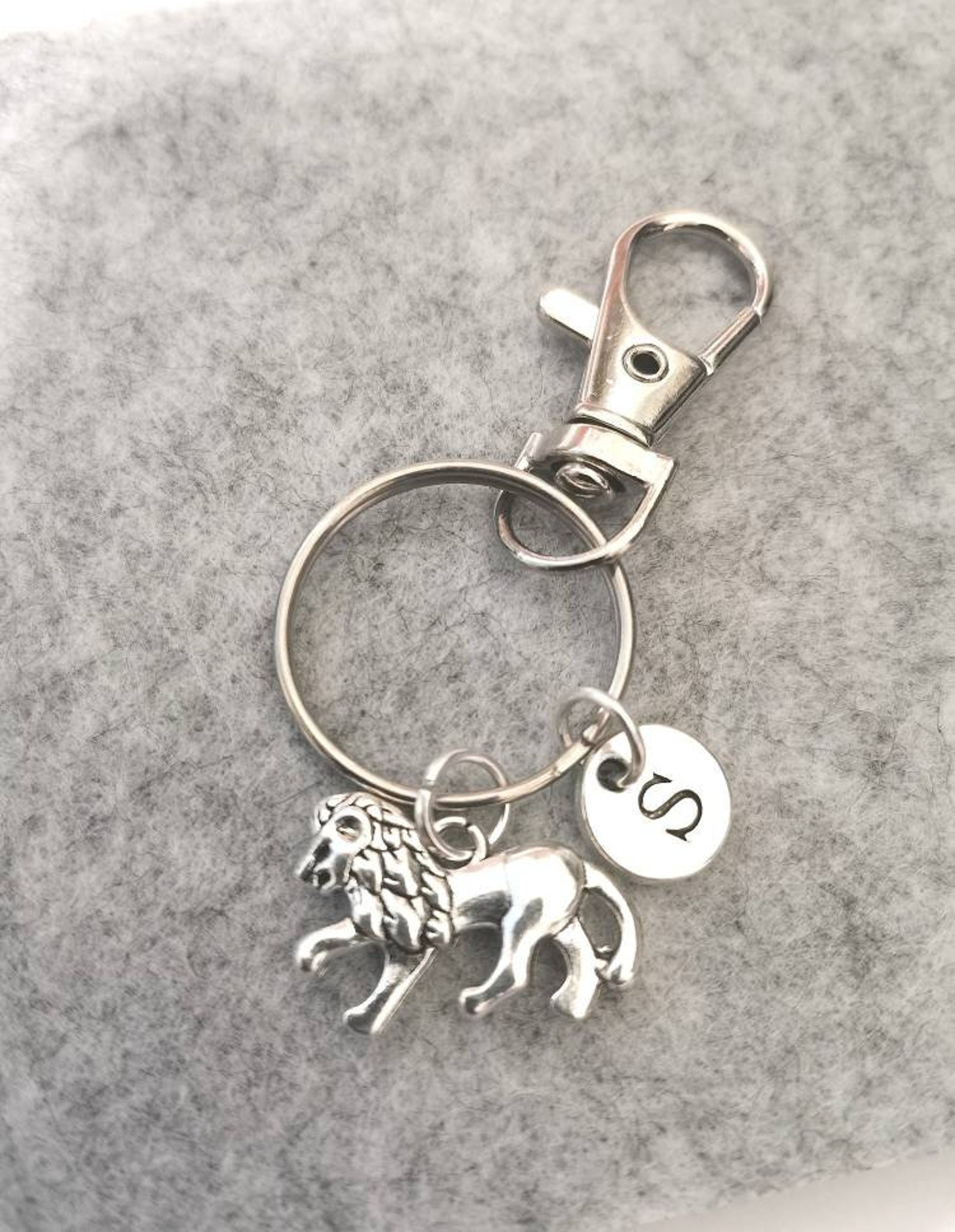 Lion Keyring, Lion Keychain, Lion Gift, Lion Charm Gift, Leo Keyring ...