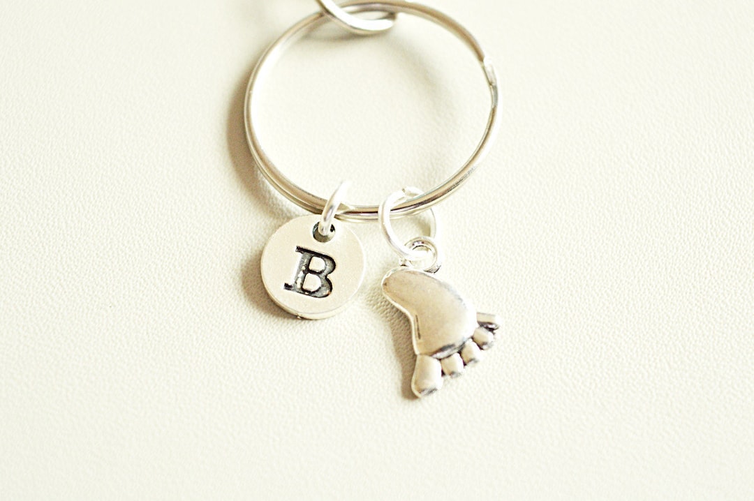 Footprints Keychain, Footprint Keyring, New Baby Gift, Baby Feet ...