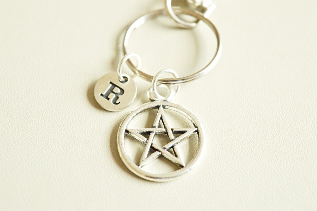 Pentacle Keychain, Pentacle Key Ring, Pentacle Sign, Pentacle Gifts ...