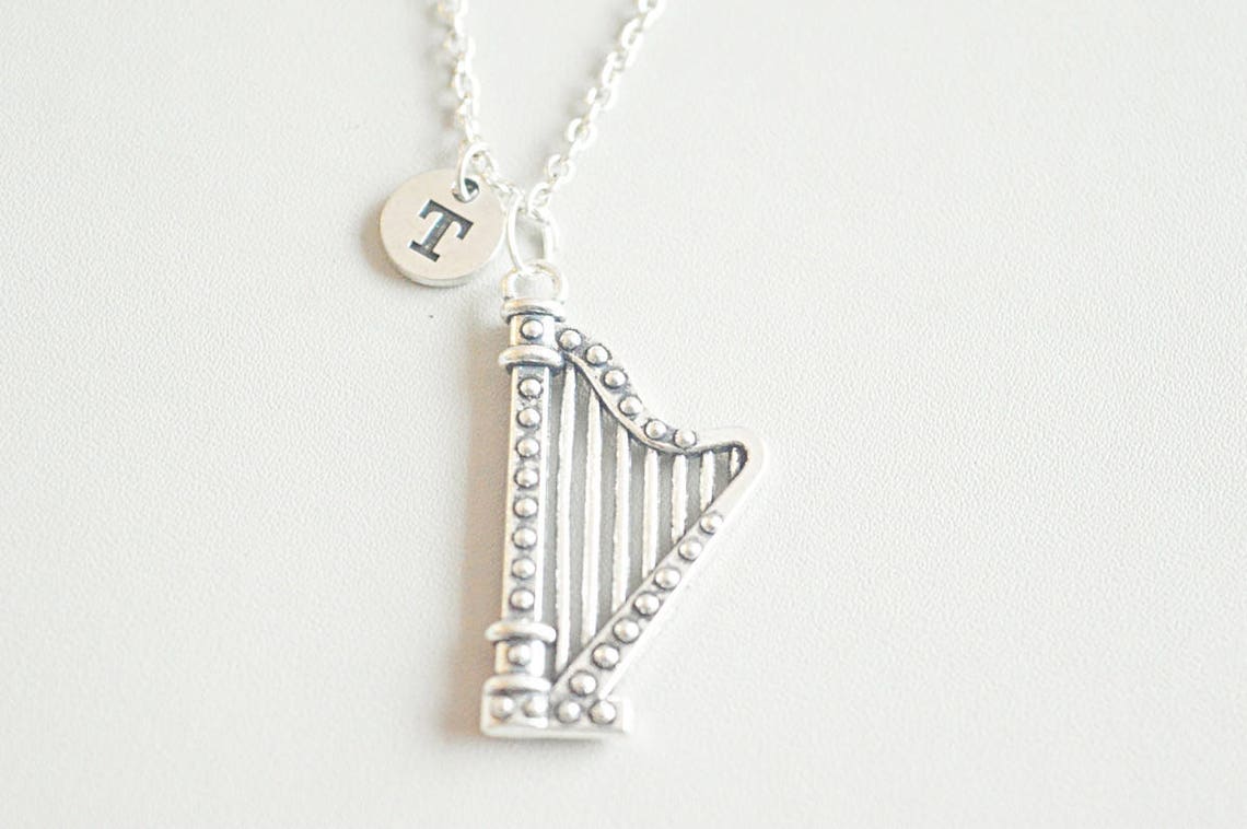 Harp Necklace, Harp Gift, Harp Jewelry, Harp Player Gift, Harp ...