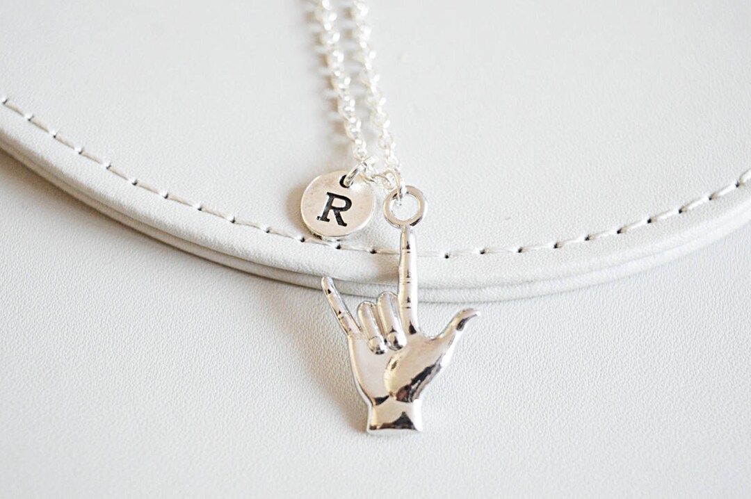 Sign Language Bracelet, Sign Language Jewelry, I Love You Sign Necklace ...