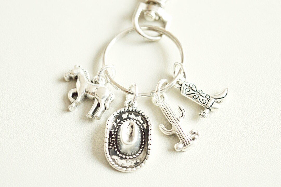 Cowboy Gift, Cowgirl Gift, Cowgirl Keychain, Cowboy Keychain, Horse ...