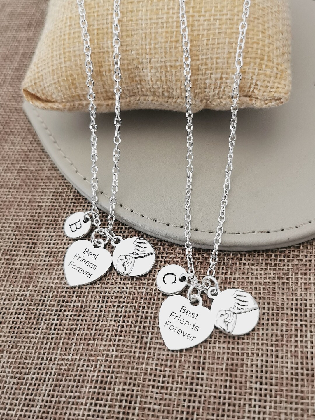 Friendship Necklace With Initials BFF Initial Gift No Matter - Etsy