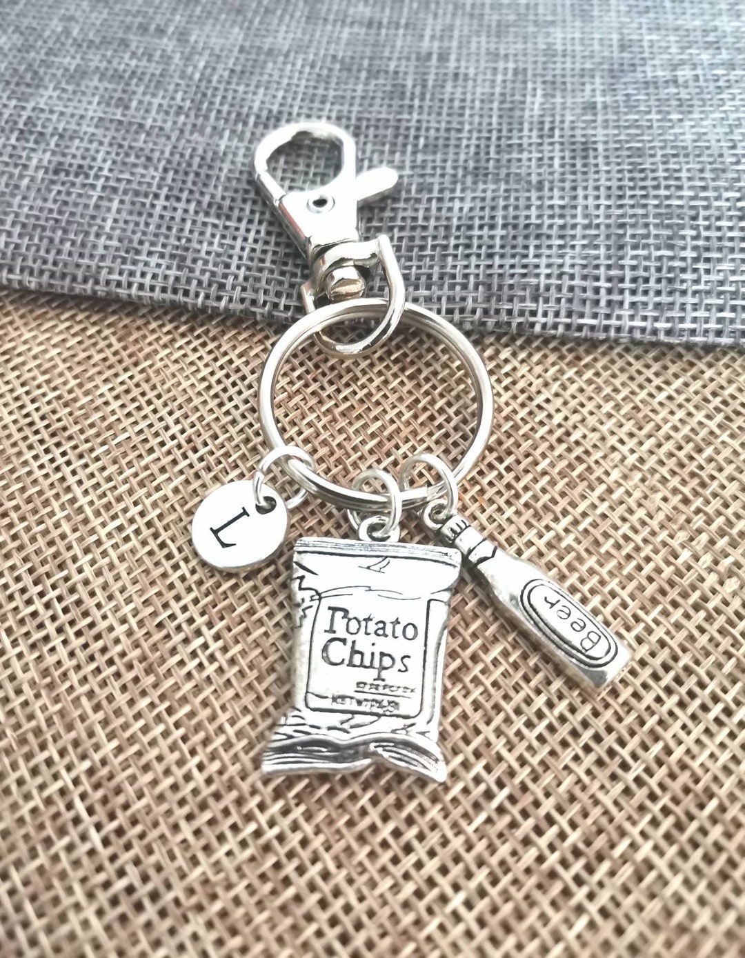 Potato Chip Keychain, Potato Chip Bag Gift, Beer Keyring , Dad Key ...