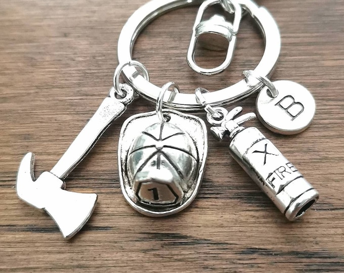 Fireman Keyring, Fireman Gifts, Firefighter Gifts, Fireman Keychain ...