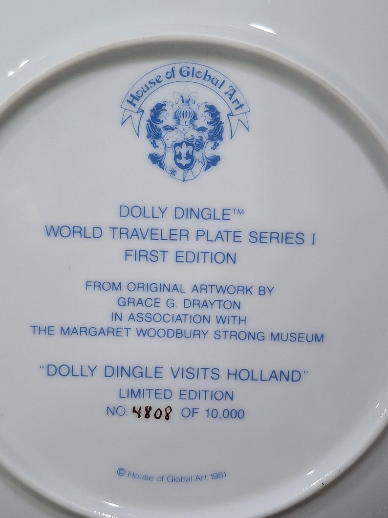 Dolly Dingle World Traveler Plate Series 1 First Edition-visits Holland ...