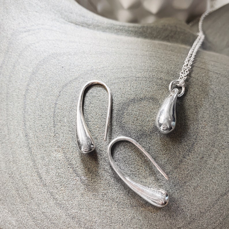 Sterling Silver Tear Drop Earrings - Etsy