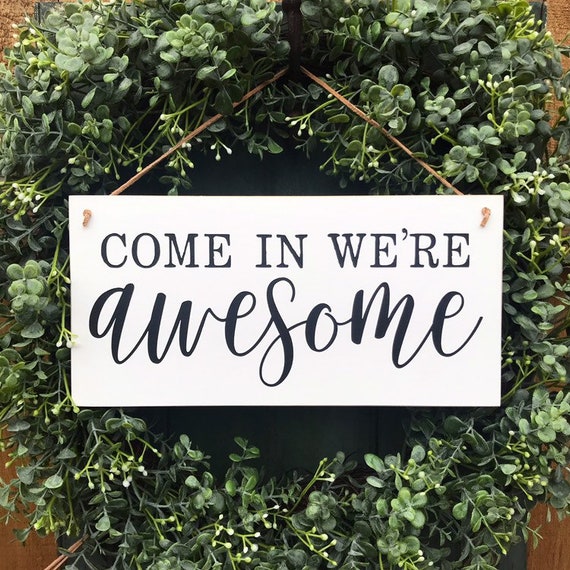 Home & Living Brown Suede Lace Unwelcome Hanging Sign Custom Wood Door ...