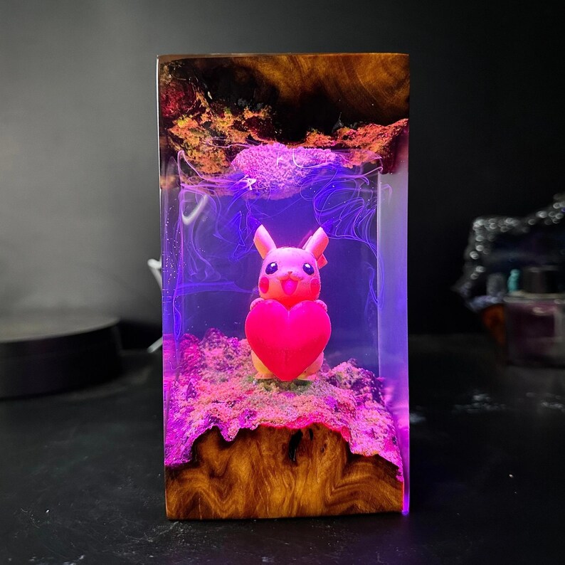 Pikachu Lamp Resin Night Light, Pokemon Anime Resin Art Night Light ...