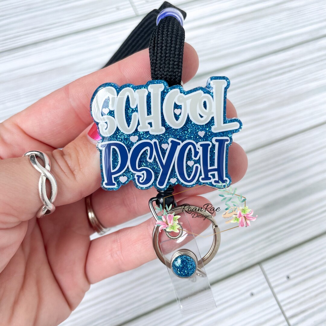 School Psych Badge Reel, Custom School Psychologist Lanyard With Beads ...
