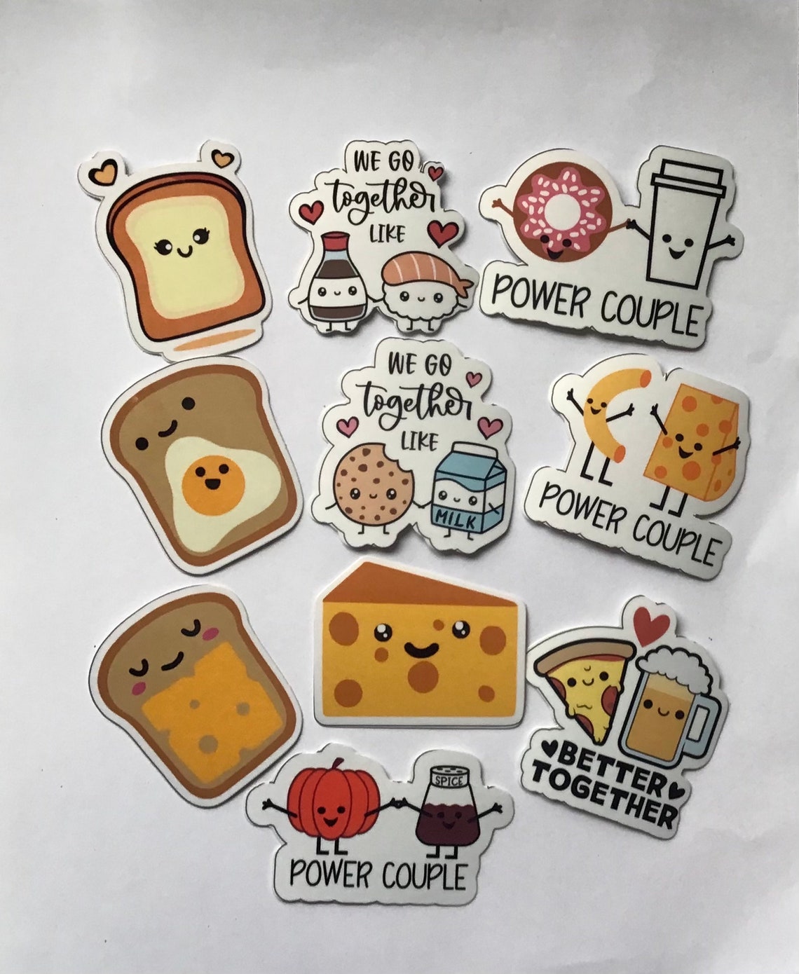 Cheerful Cute Kawaii Stickers Pack of 10 Glossy Vinyl Waterproof ...