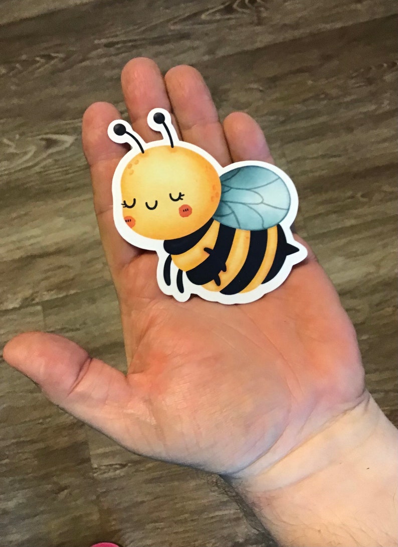 Buzz, Buzz, Cheerful Honey Bee Large Sticker - Etsy