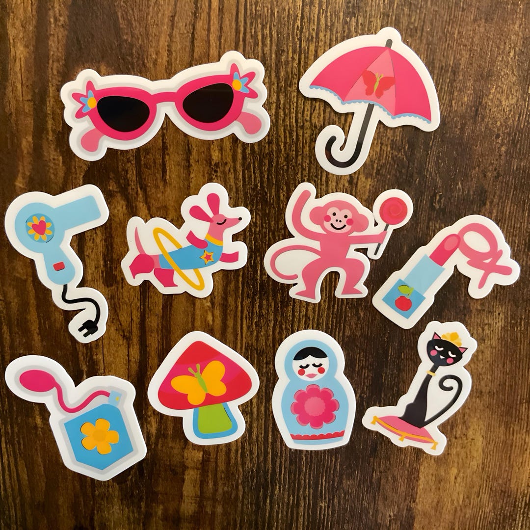 Cute Girly Stickers Sticker Pack of 10 High-quality Waterproof Glossy ...