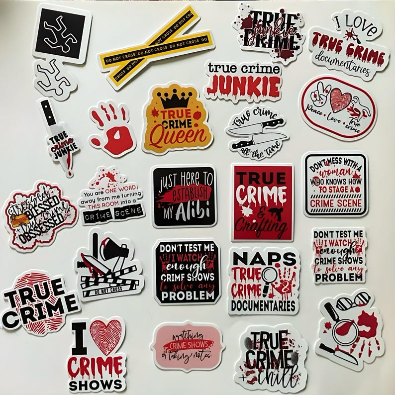 True Crime Fan Stickers Pack of 24 High-quality Waterproof Glossy Vinyl ...