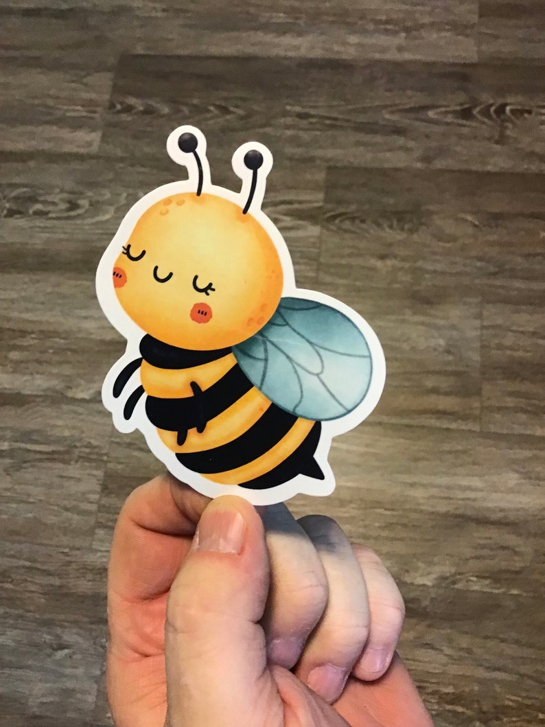Buzz, Buzz, Cheerful Honey Bee Large Sticker - Etsy
