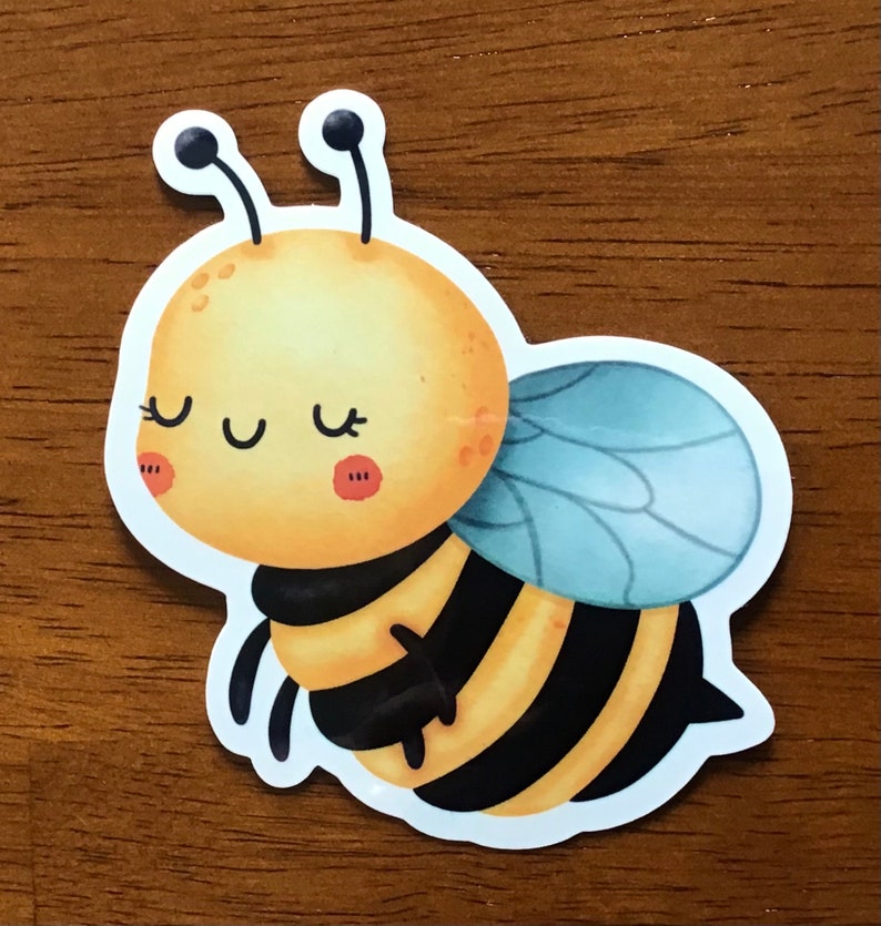 Buzz, Buzz, Cheerful Honey Bee Large Sticker - Etsy