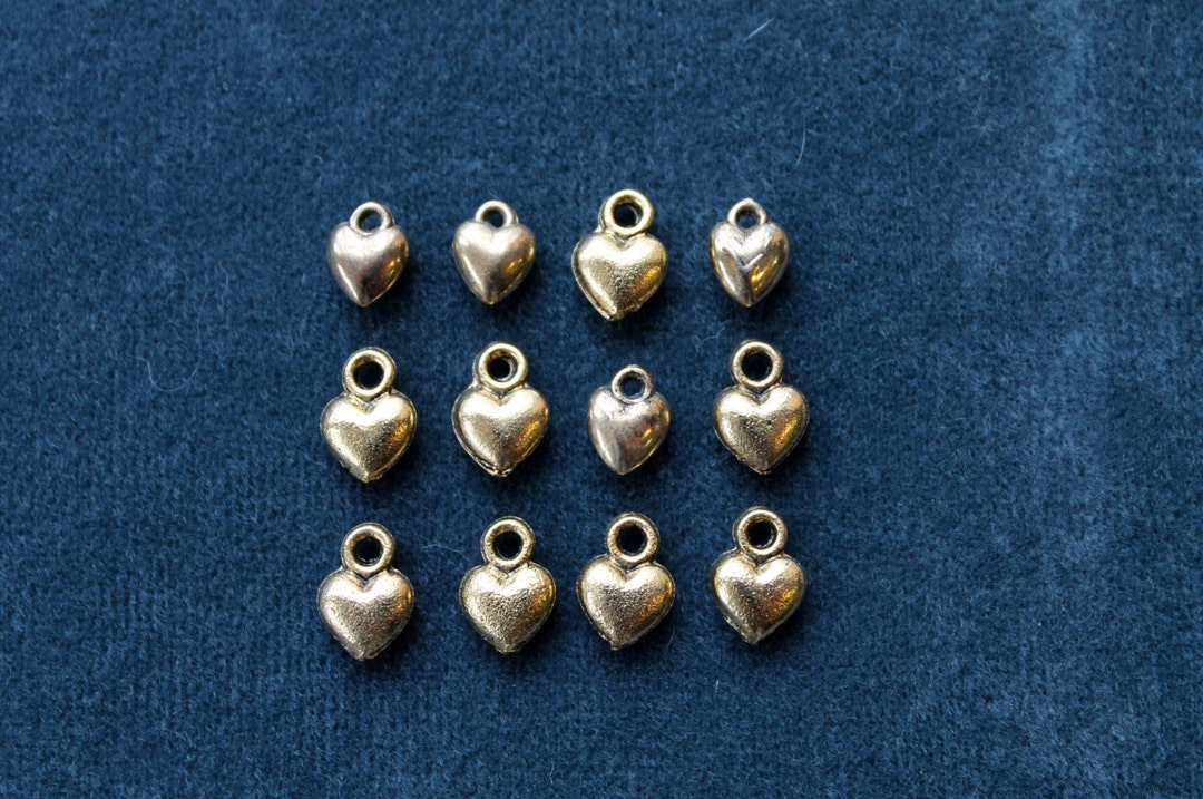 Vintage Antique Gold Plated Small Casted Puffed Heart. Made in USA, 2 ...
