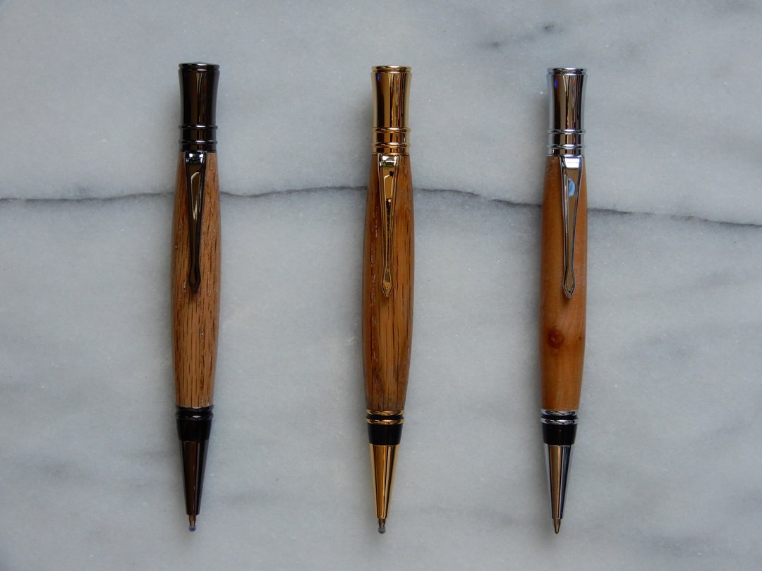 Thick Twist Oak Pen Stationary, Black Ink, Ballpoint, Office, School ...