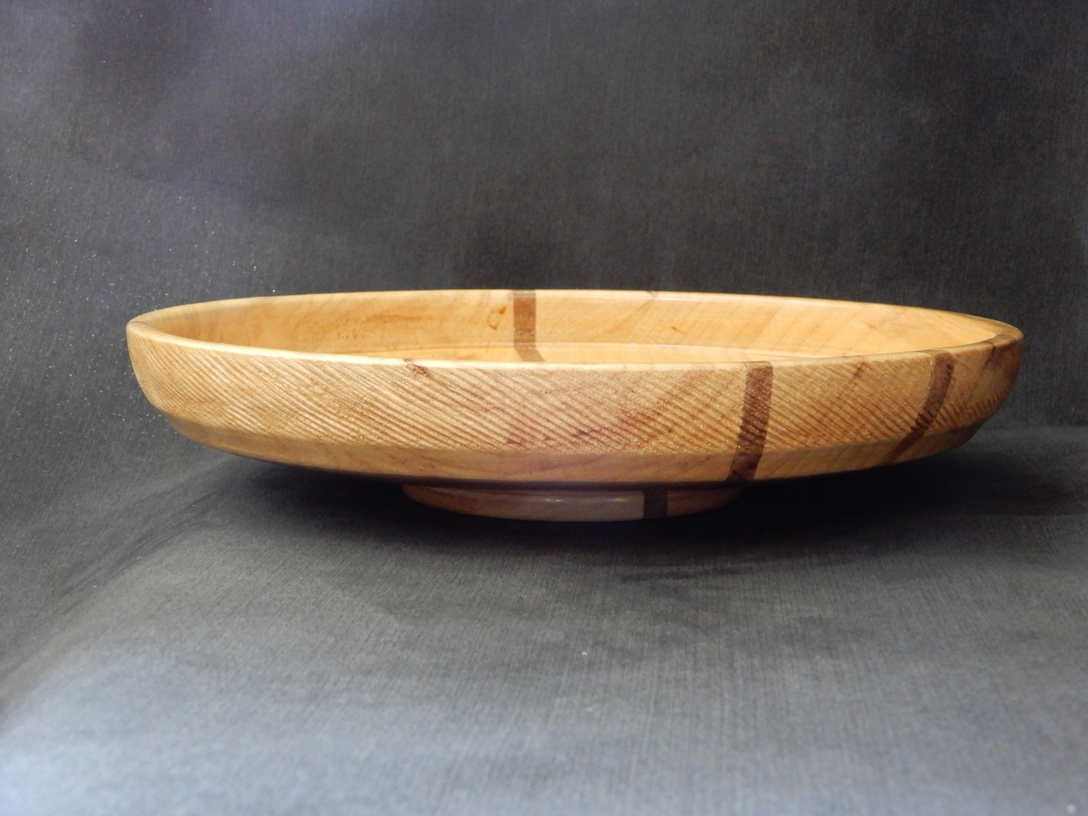 Maple Wood Platter With Walnut Inlay Unique Centerpiece, Hand-turned ...
