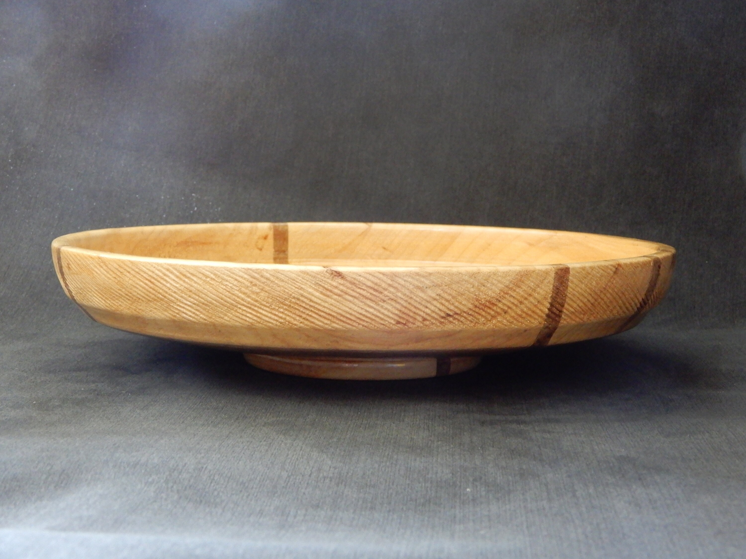 Maple Wood Platter With Walnut Inlay Unique Centerpiece, Hand-turned ...