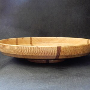 Maple Wood Platter With Walnut Inlay Unique Centerpiece, Hand-turned ...