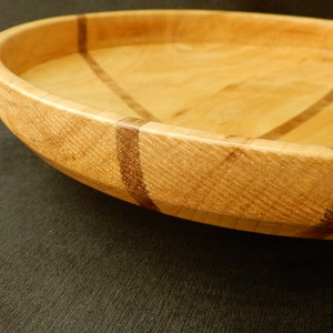 Maple Wood Platter With Walnut Inlay Unique Centerpiece, Hand-turned ...