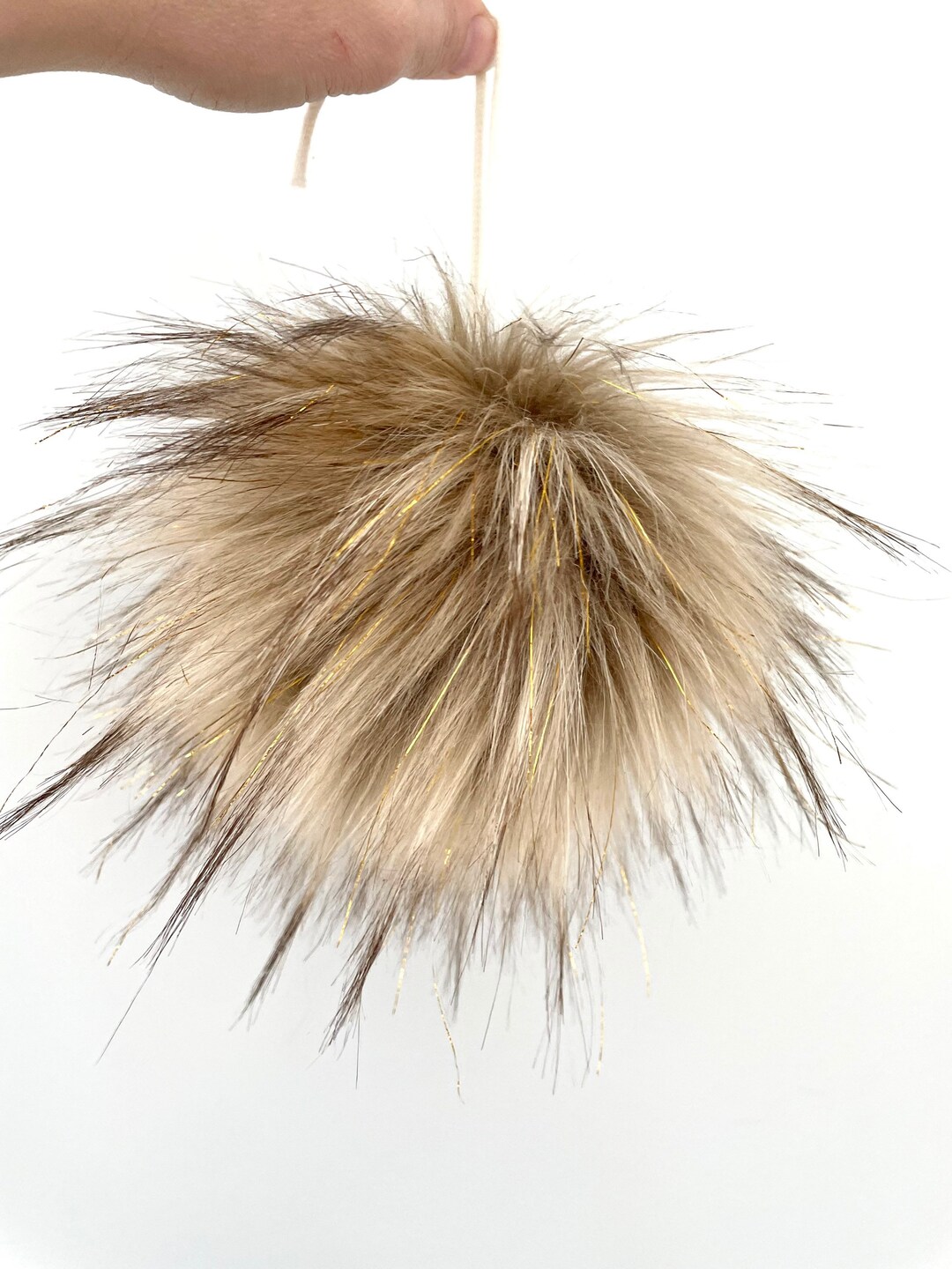 Gold Grizzly Glitter Faux Fur Pompom | DIY Square of Fur - Etsy