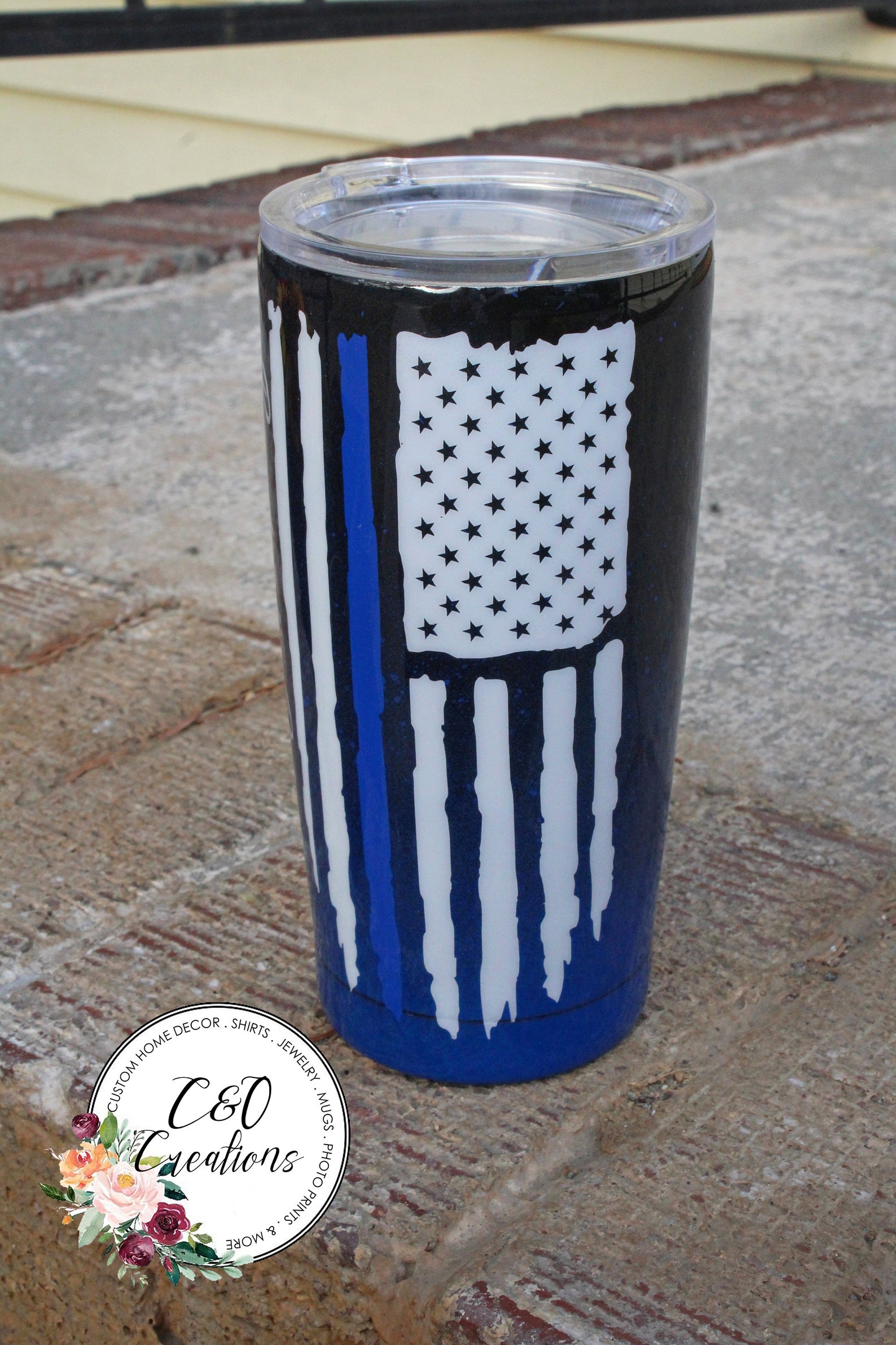 Back The Blue Police Officer Thin Blue Line Custom Cup | Etsy