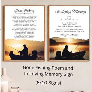 Editable Fishing Mountain Outdoors Fisherman Photo Memorial Funeral ...