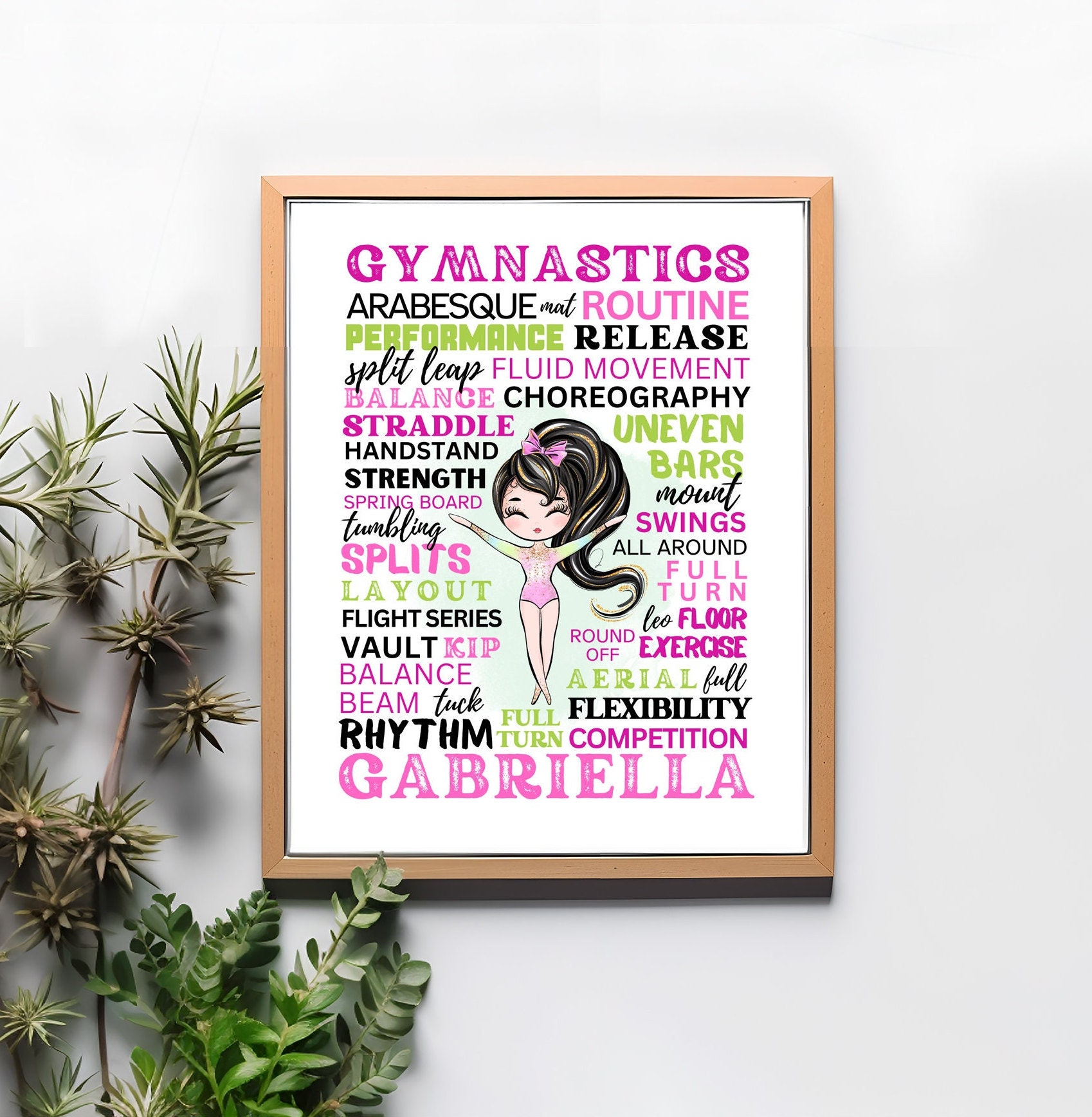 Personalized Custom Girls Gymnastics Poster Gymnast Girl - Etsy