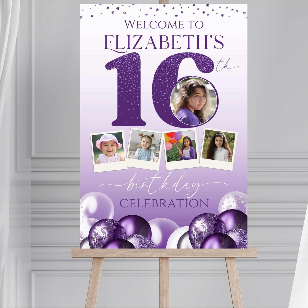 DIY Personalized 16th Welcome Sign Template, Look Who's 16, 16th ...