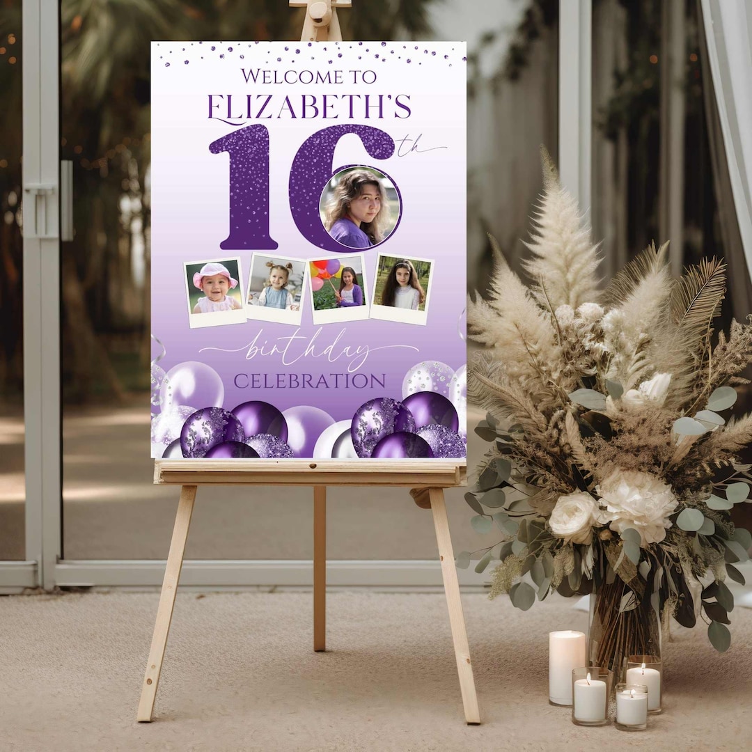 DIY Personalized 16th Welcome Sign, Look Who's 16, 16th Birthday Party ...