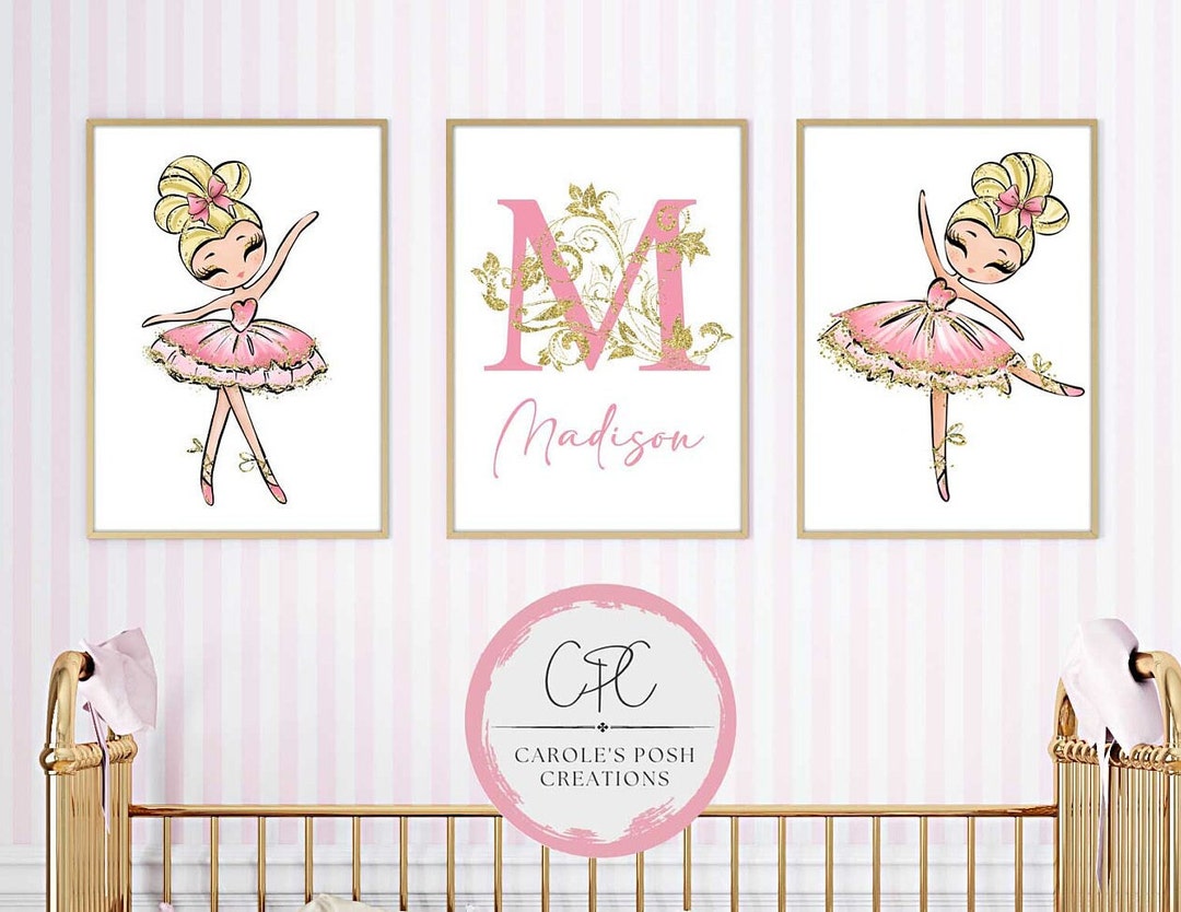 Blonde Ballerina Wall Art, Girls Room Wall Decor, Ballerina Nursery Art ...