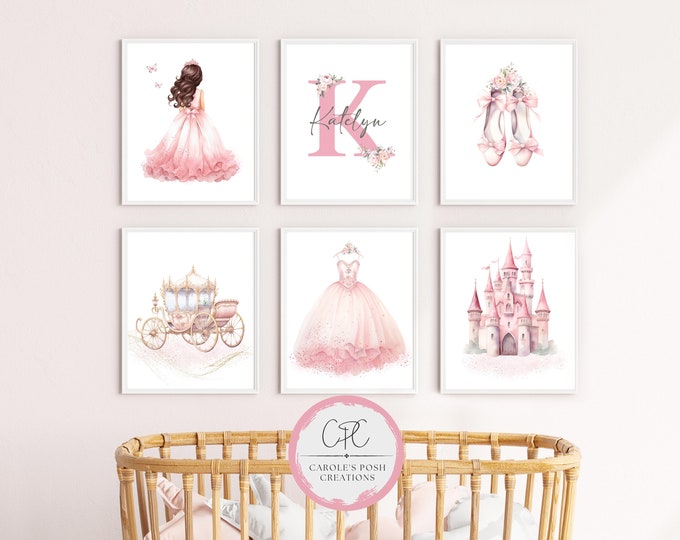 Princess ABC Prints, Girl Nursery Print, Playroom Princess Decor ...