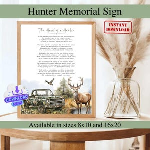 Hunter's Funeral Poem Sign, Celebration of Life Poem for Hunter ...