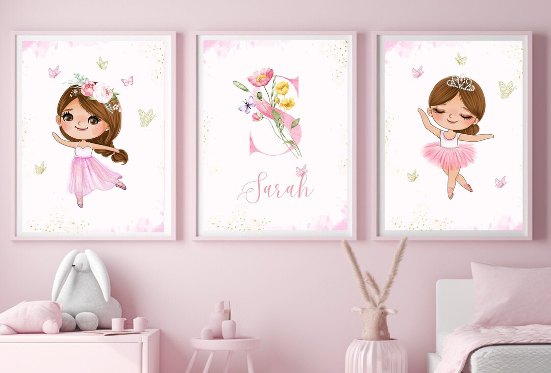 Ballerina Wall Art, Girls Room Wall Decor, Ballerina Nursery Wall Art ...