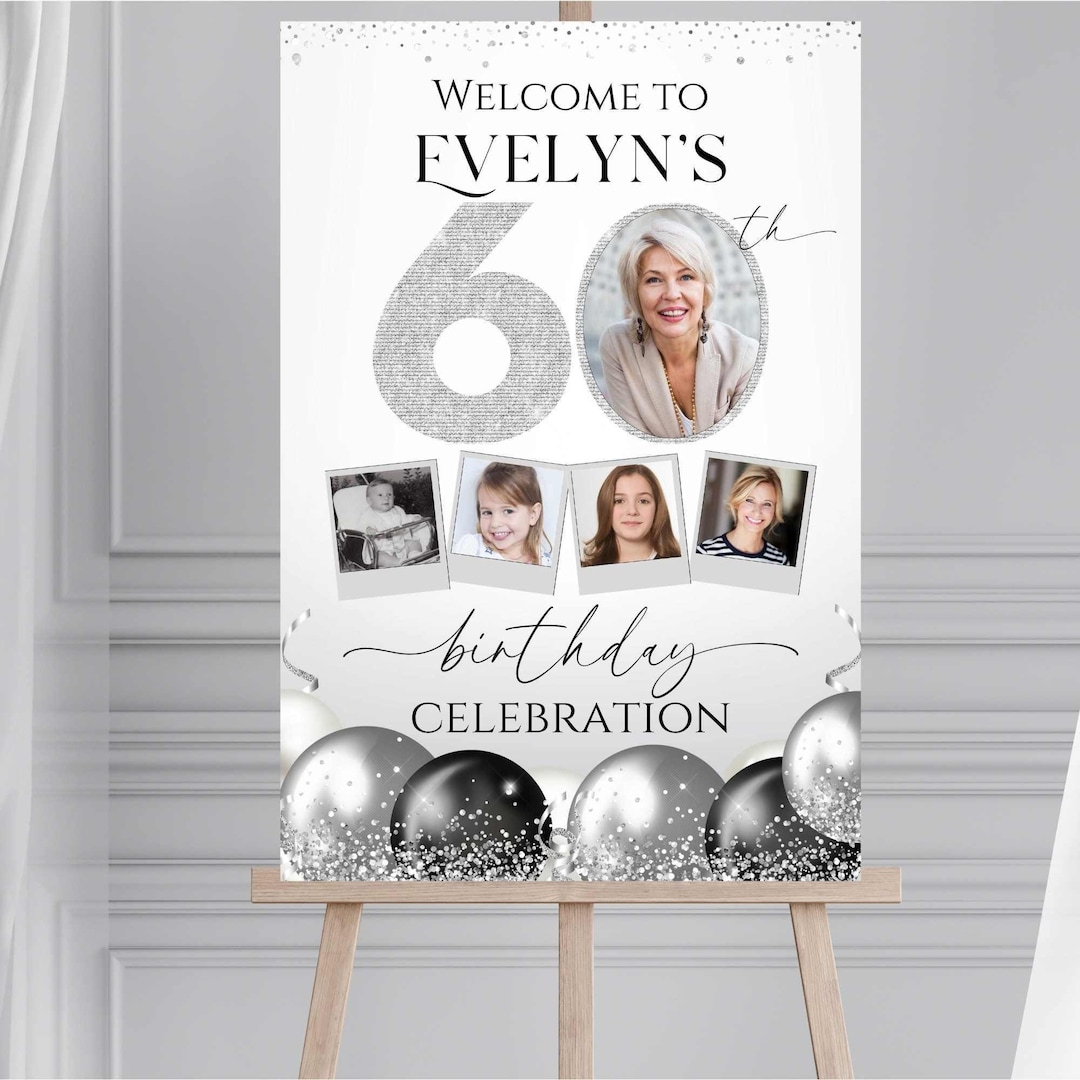 DIY Personalized 60th Welcome Sign, Look Who's 60, 60th Birthday Party ...