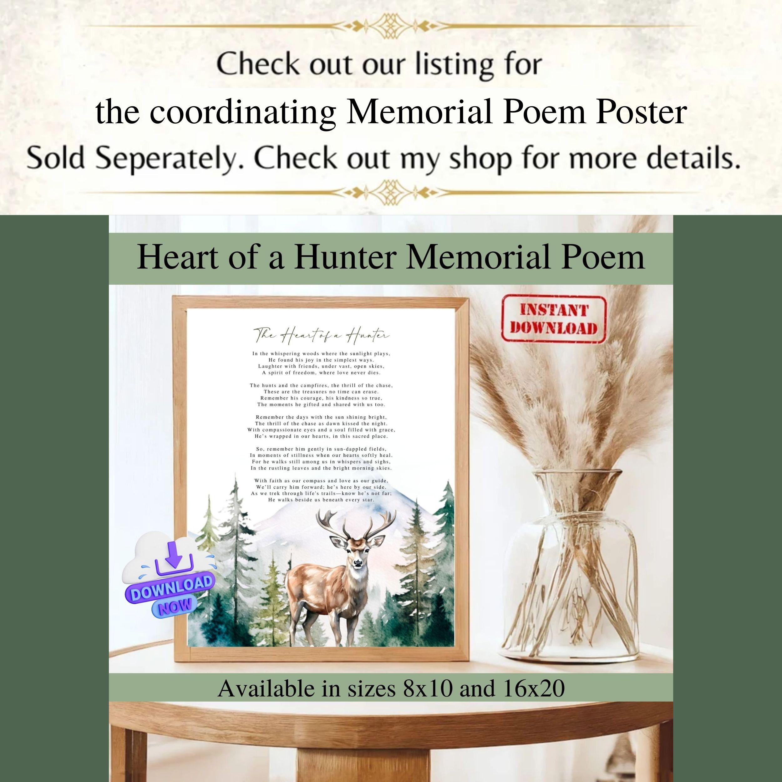 Editable Hunter Fishing Mountain Outdoors Photo Memorial Funeral ...