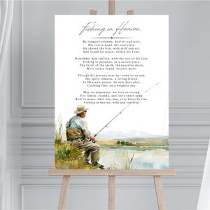 Fishing in Heaven Poem Sign Ready to Print, Celebration of Life Poem ...