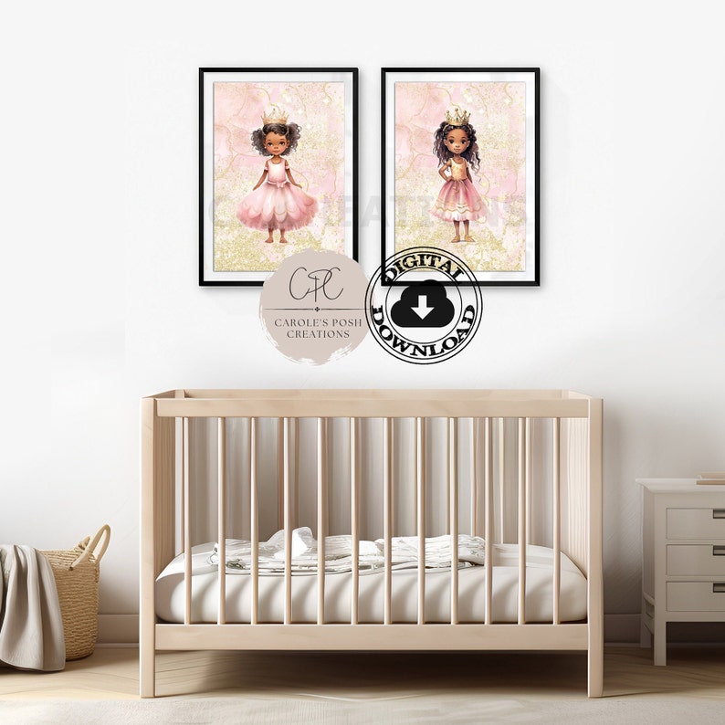 Black Princess Wall Art, Girls Room Wall Decor, African American ...